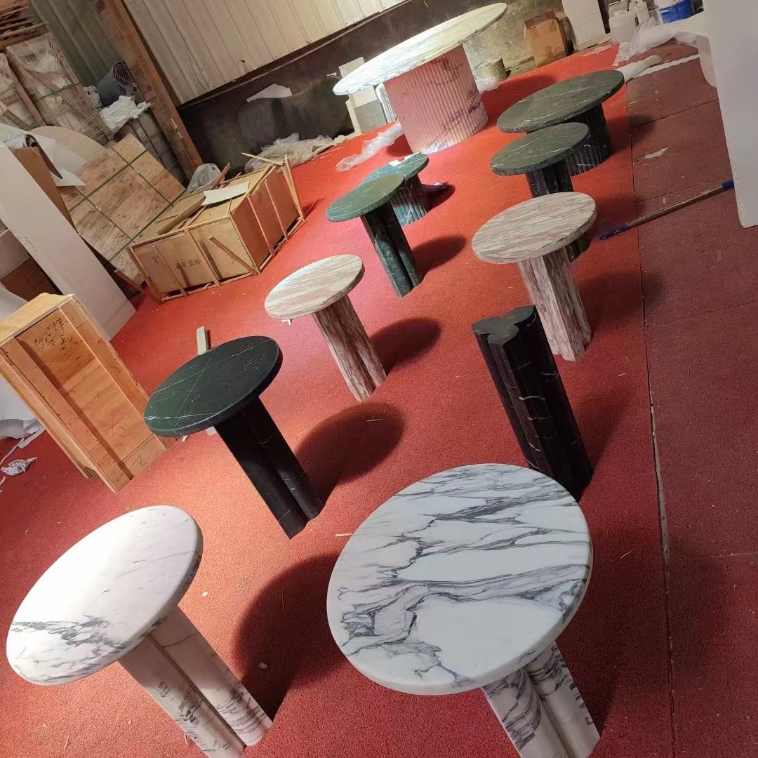 Calacatta Gold Marble Side Table Marble Stands Stone Plinth For Home ...