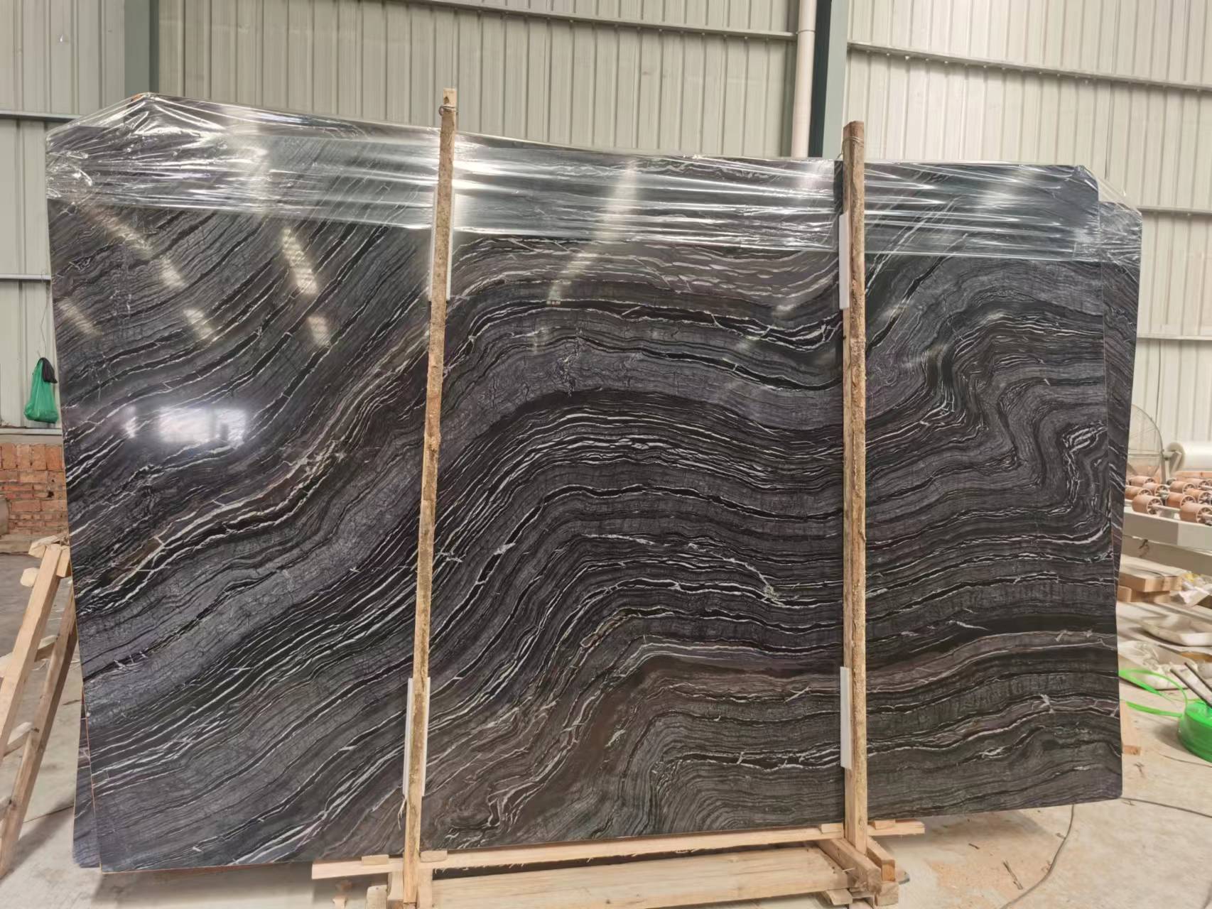 Ancient Wood Veins Marble Slabs,Black Marble With Gold Veins For ...